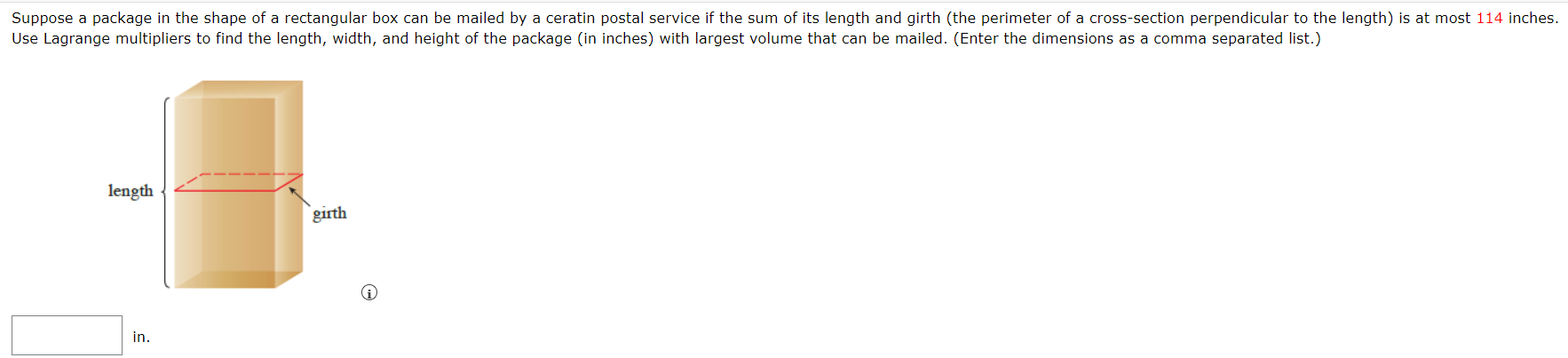 Solved Suppose a package in the shape of a rectangular box | Chegg.com