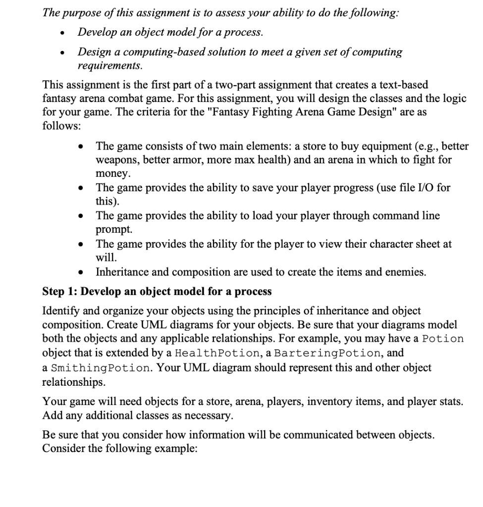 Solved The purpose of this assignment is to assess your | Chegg.com