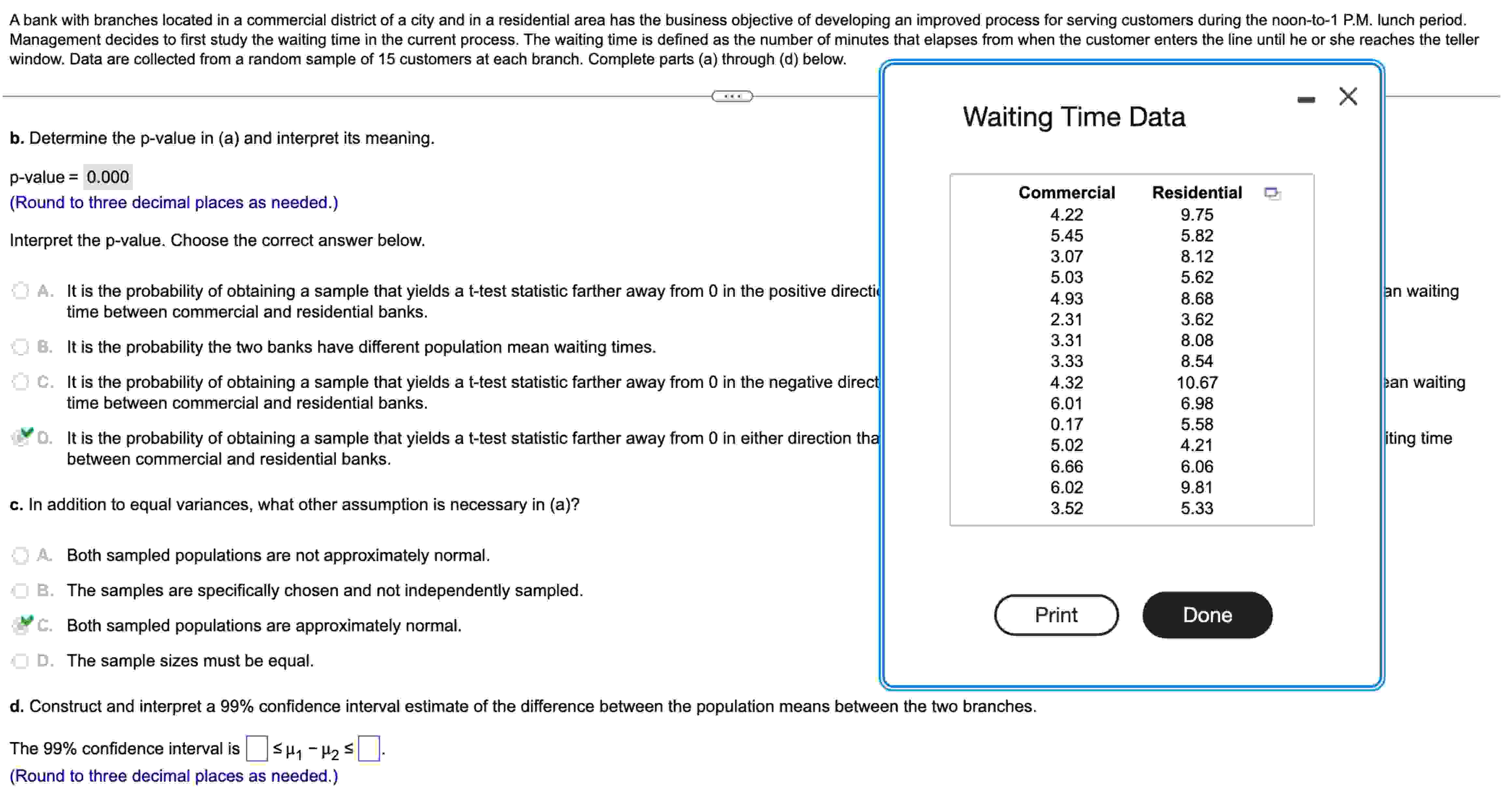 Solved I need help constructing and interpreting a 99 % | Chegg.com