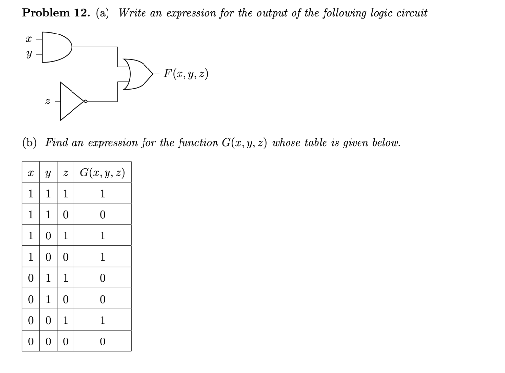 Solved Problem 12. (a) Write an expression for the output of | Chegg.com