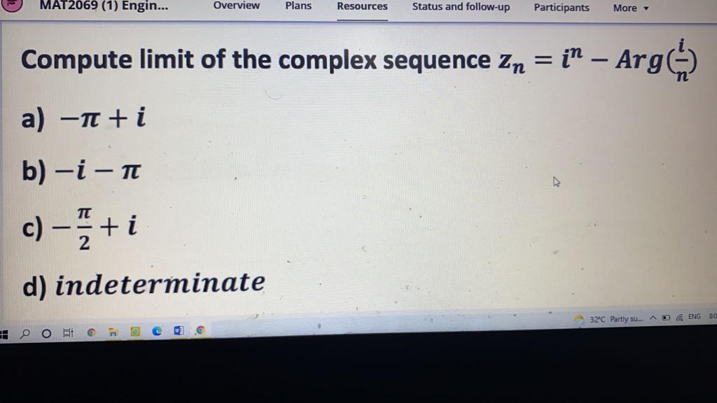 Solved MAT2069 (1) Engin... Overview Plans Resources Status | Chegg.com