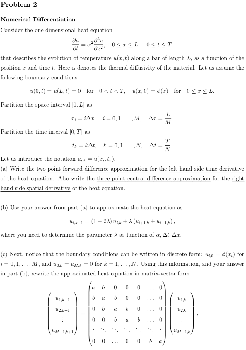 Solved Problem 2 Numerical Differentiation Consider the one | Chegg.com