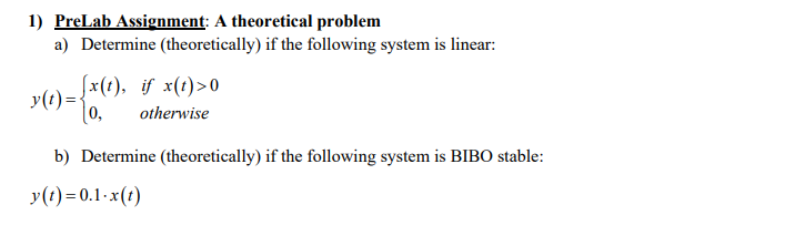 Solved 1) PreLab Assignment: A theoretical problem a) | Chegg.com