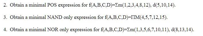 Solved 2. Obtain a minimal POS expression for | Chegg.com