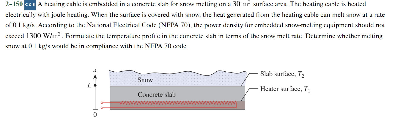 Solved 2-150 ﻿c & s A heating cable is embedded in a | Chegg.com