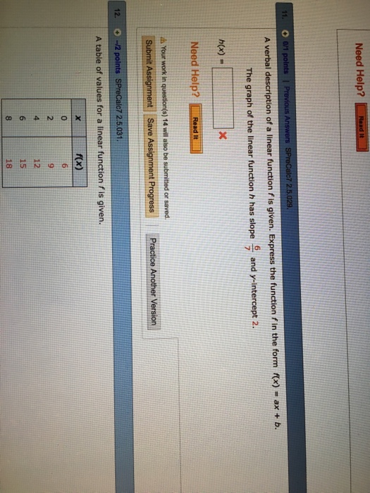 Solved A verbal description of a linear function f is given. | Chegg.com