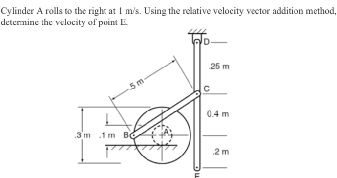 Cylinder A rolls to the right at 1 m/s. Using the | Chegg.com