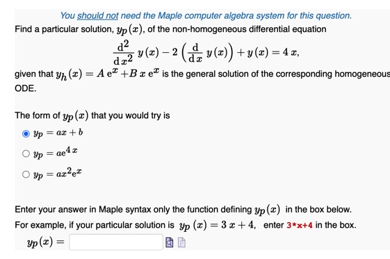 Solved You should not need the Maple computer algebra system | Chegg.com