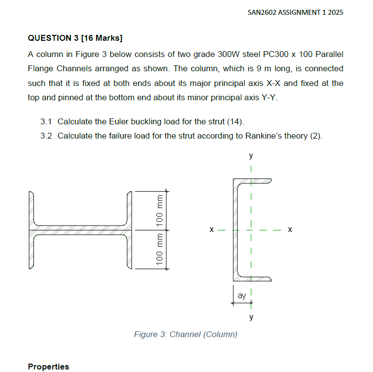 Solved QUESTION 3 [16 ﻿Marks] ﻿A column in Figure 3 ﻿below | Chegg.com