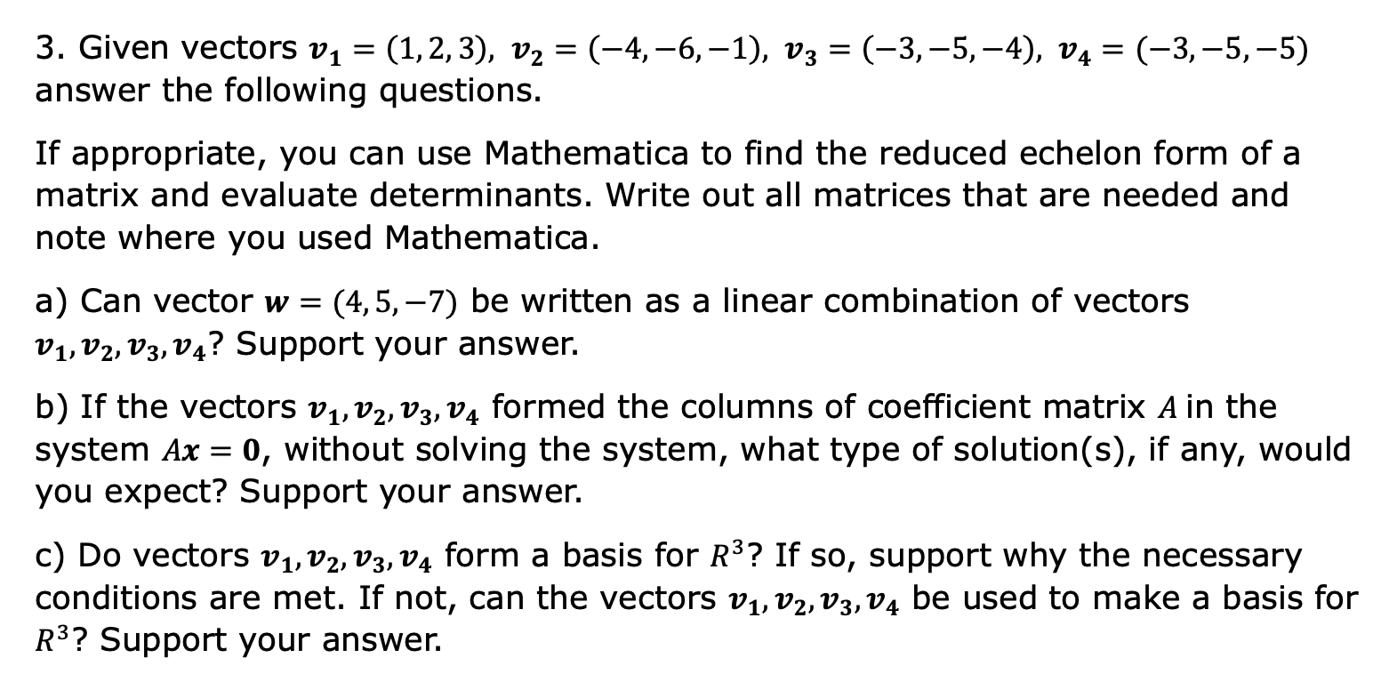 Solved 3. Given vectors | Chegg.com