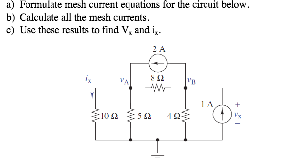 Solved a) Formulate mesh current equations for the circuit | Chegg.com