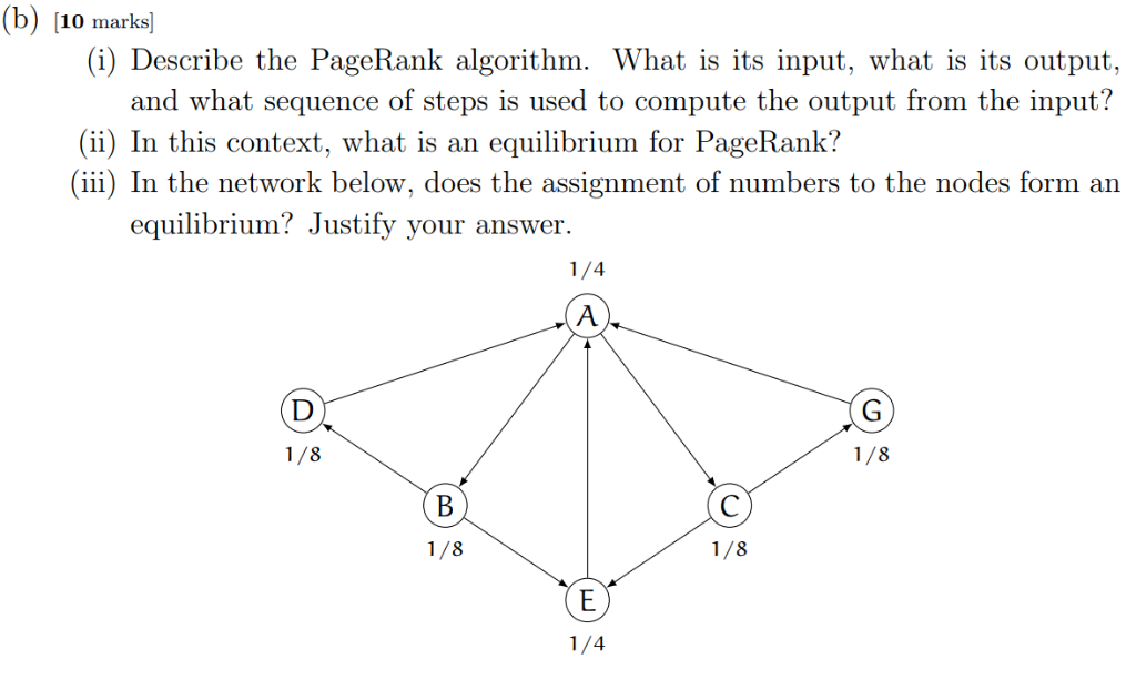 (Solved) : B 10 Marks Describe Pagerank Algorithm Input Output Sequence ... (Solved) : B 10 Marks Describe Pagerank Algorithm Input Output Sequence ...