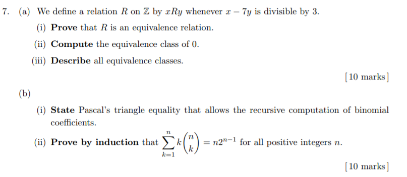Solved (a) We define a relation R on Z by xRy whenever x - | Chegg.com