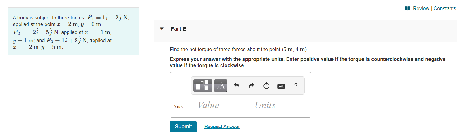 Solved Part G Find the torque of F2 about the point (-9 m, 2 | Chegg.com