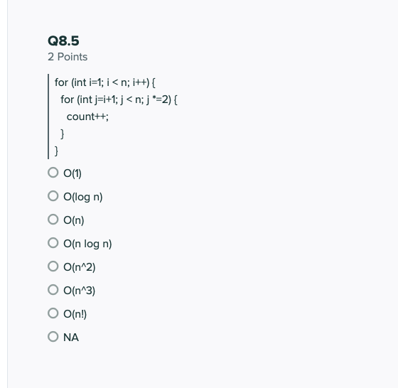Solved Q8 Complexity Analysis - Classifying algorithms 10 | Chegg.com