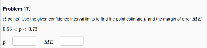 Solved Problem 1%. (5 points) Use the given confidence | Chegg.com