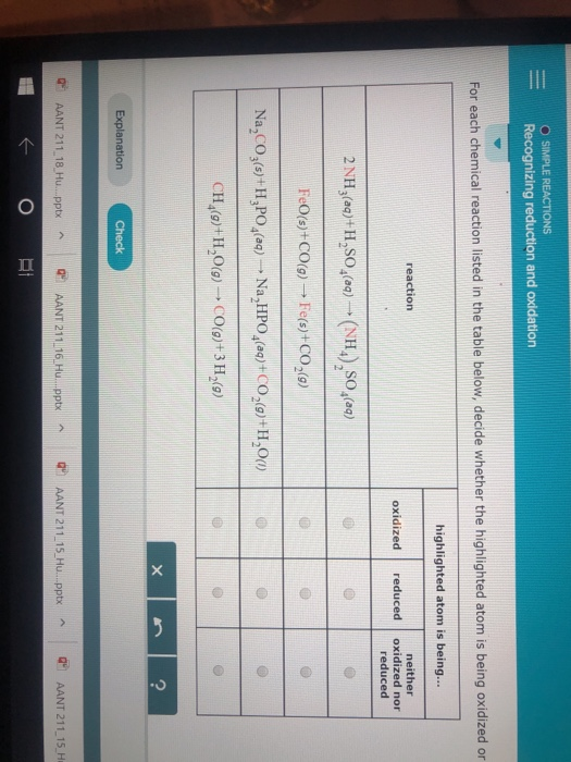 Solved O SIMPLE REACTIONS Recognizing reduction and | Chegg.com Solved O SIMPLE REACTIONS Recognizing reduction and | Chegg.com