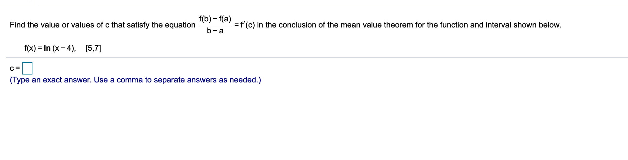 Solved f(b) – f(a) Find the value or values of c that | Chegg.com