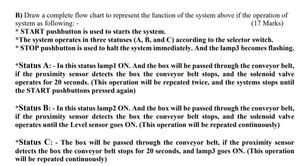 Proximity sensor MOTORB) Draw a complete flow chart | Chegg.com