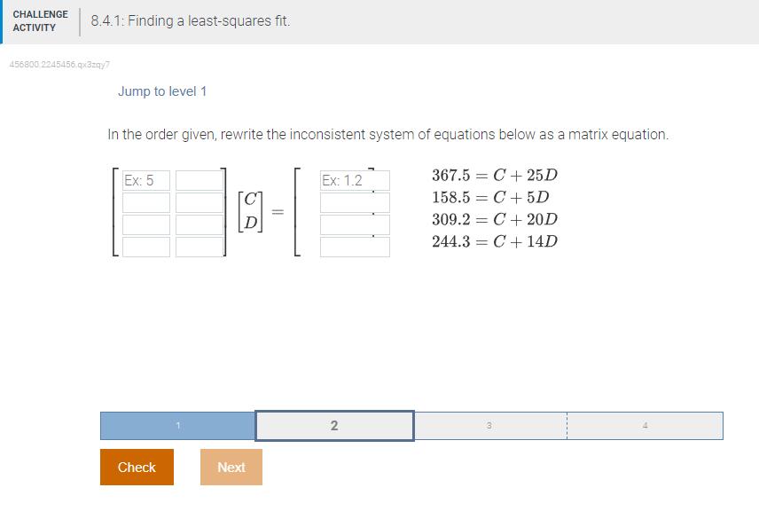 Solved In the order given, rewrite the inconsistent system | Chegg.com