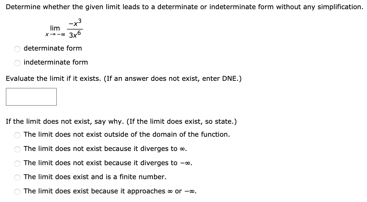 Solved Determine whether the given limit leads to a | Chegg.com
