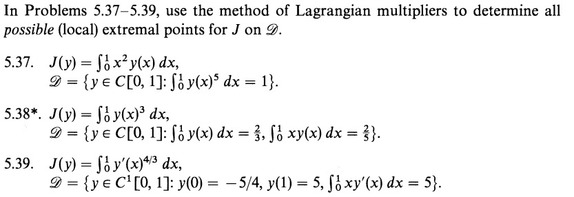 Solved In Problems 5.37-5.39, ﻿use the method of Lagrangian | Chegg.com