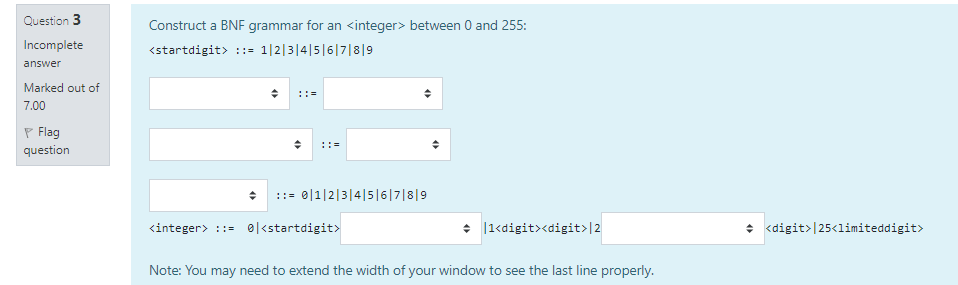 Question 3 Construct a BNF grammar for an between 0 | Chegg.com