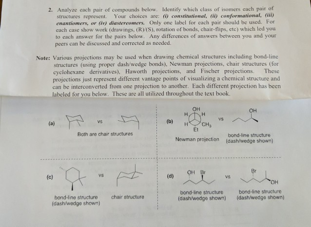 Solved 2. Analyze each pair of compounds below. Identify | Chegg.com Solved 2. Analyze each pair of compounds below. Identify | Chegg.com