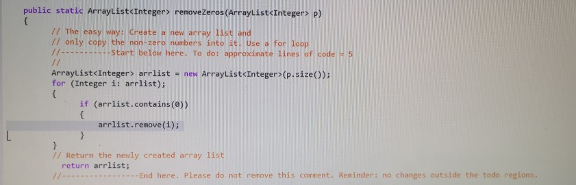 Solved Removes all o elements from an ArrayList public | Chegg.com