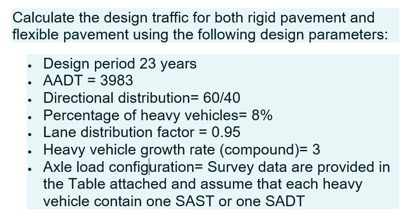 Solved . Calculate the design traffic for both rigid | Chegg.com