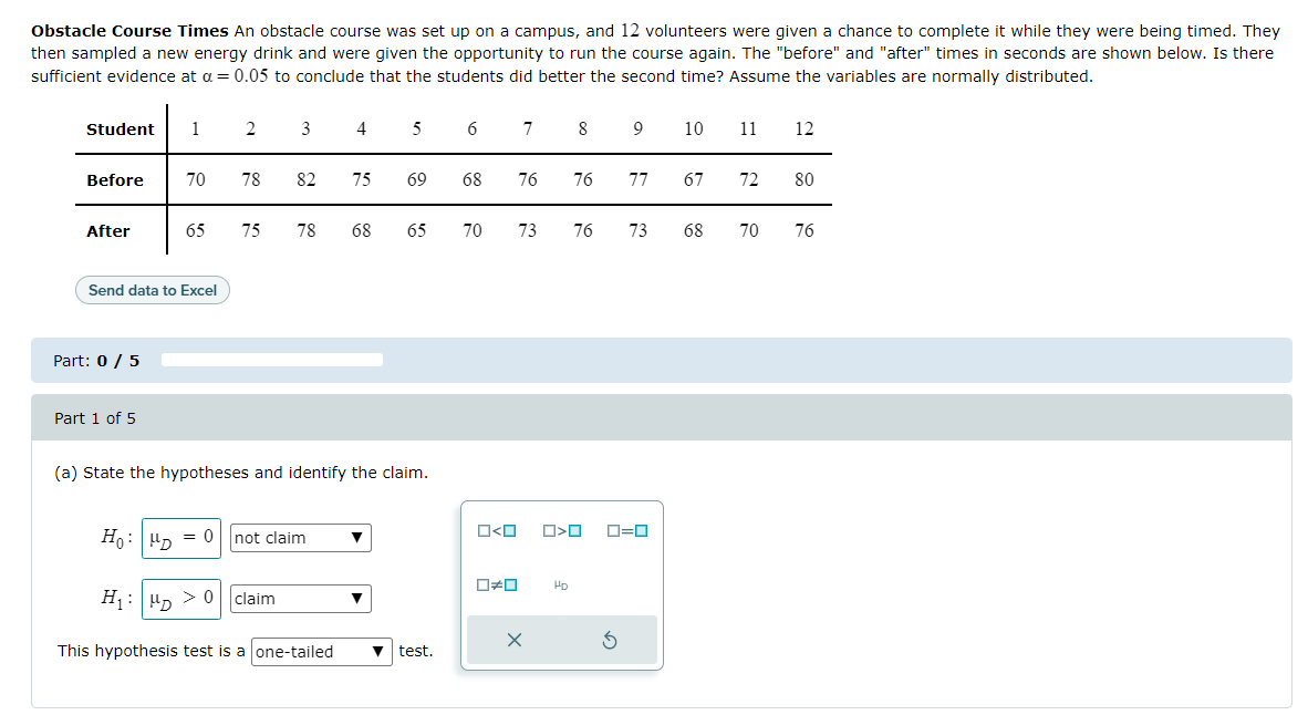 Solved Obstacle Course Times An obstacle course was set up | Chegg.com