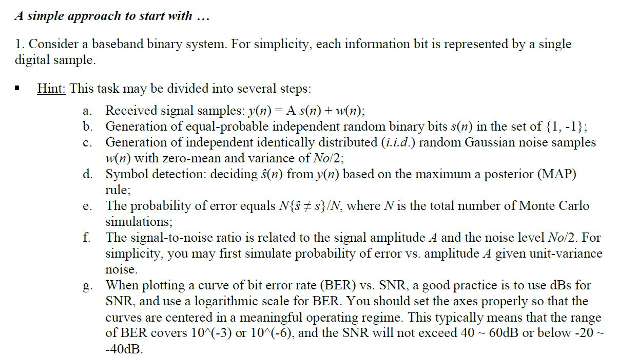 Simulation Of A Baseband Binary System And A Bpsk 