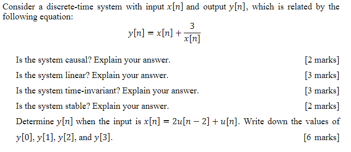 Solved Consider a discrete-time system with input x[n] and | Chegg.com