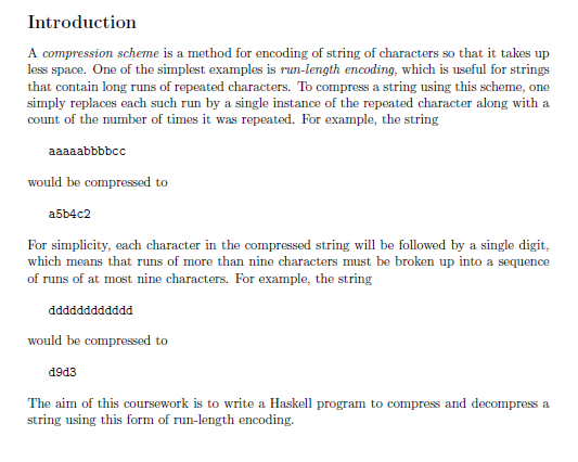 Introduction A compression scheme is a method for | Chegg.com