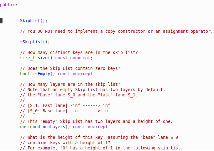 Iirements Fill in SkipList.hpp Your implementation | Chegg.com