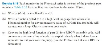 Solved Exercise 6.19 Each number in the Fibonacci series is | Chegg.com
