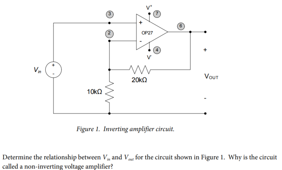Solved OP27 Vin (1) VOUT 2012 10kN Figure 1. Inverting | Chegg.com