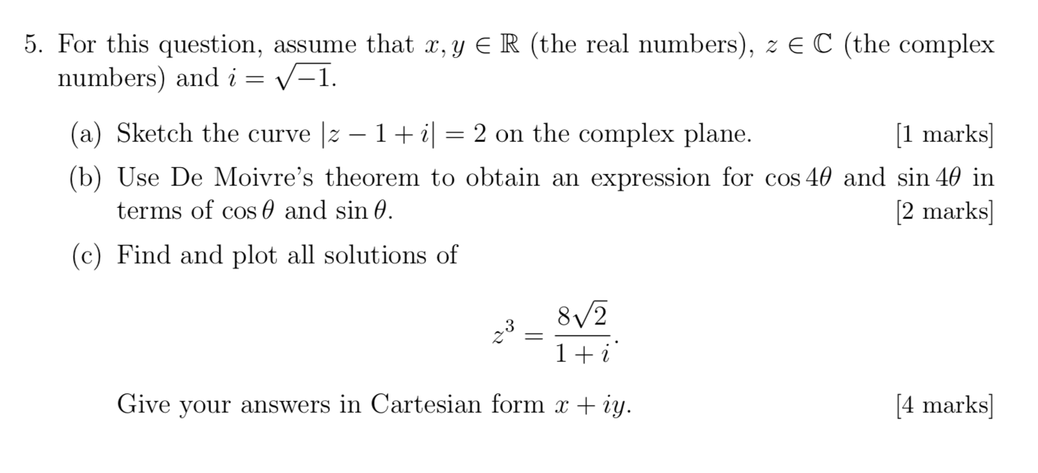 Solved 5. For this question, assume that x, y E R (the real | Chegg.com