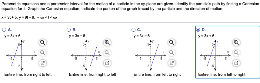 Solved Parametric equations and a parameter interval for the | Chegg.com