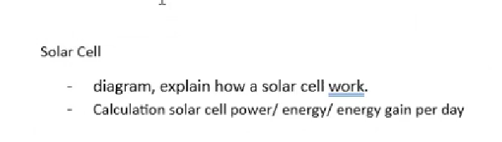 Solved Solar Cell - diagram, explain how a solar cell work. | Chegg.com