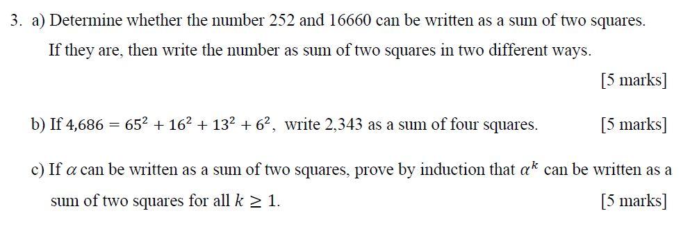 Solved 3. a) Determine whether the number 252 and 16660 can | Chegg.com
