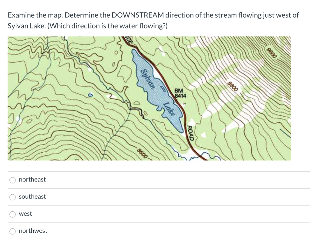 Solved Examine the map. Determine the DOWNSTREAM direction | Chegg.com