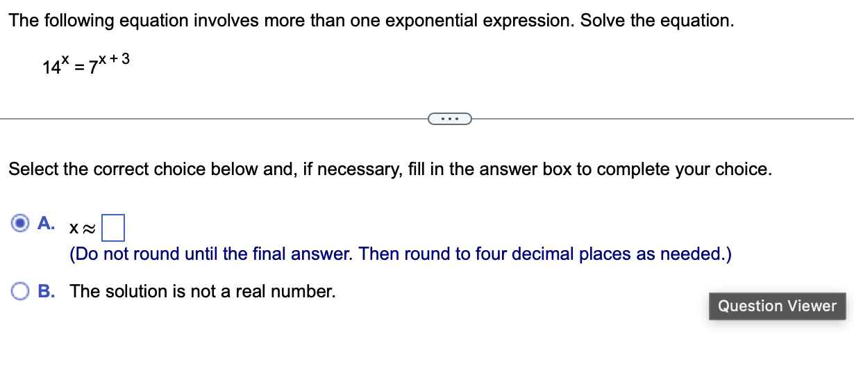 Solved Select the correct choice below and, if necessary, | Chegg.com