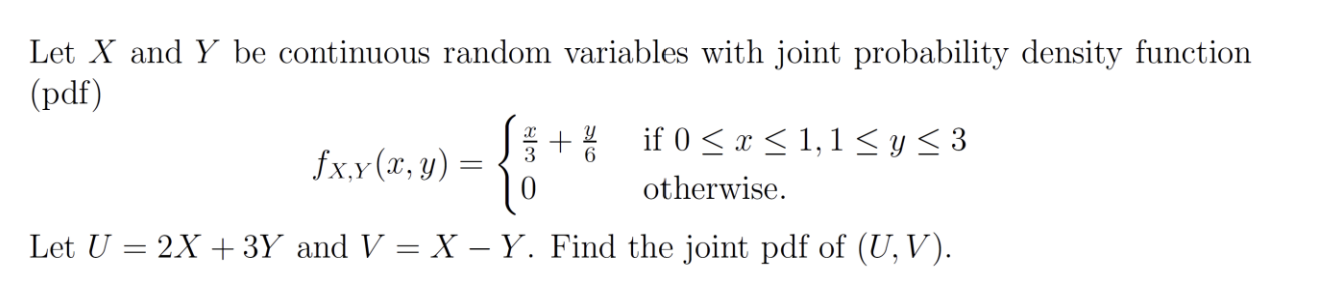 Solved Let x ﻿and Y ﻿be continuous random variables with | Chegg.com