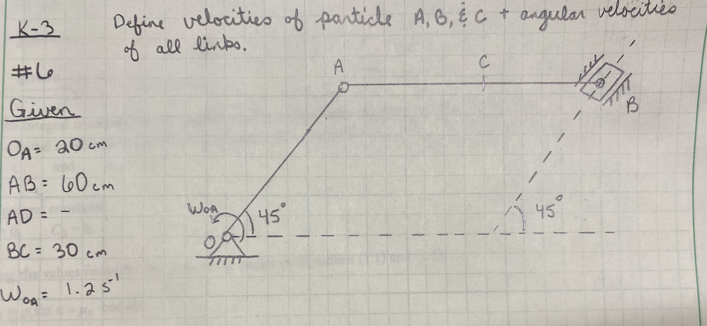 Solved K-3 Define velocities of particle A, B, & C & angular | Chegg.com