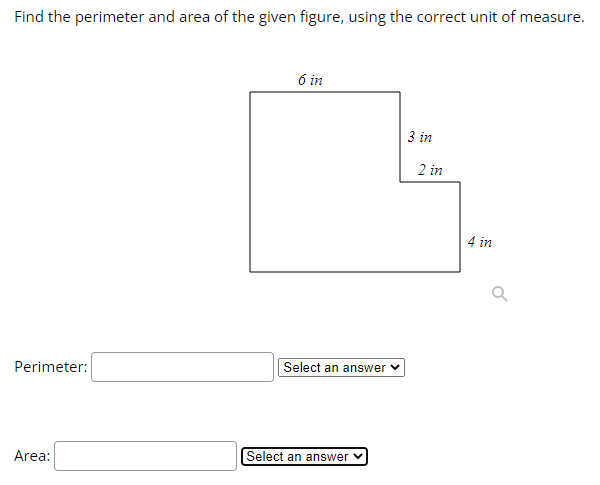 Solved Find the perimeter and area of the given figure, | Chegg.com