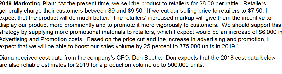 2019 Marketing Plan: “At the present time, we sell | Chegg.com