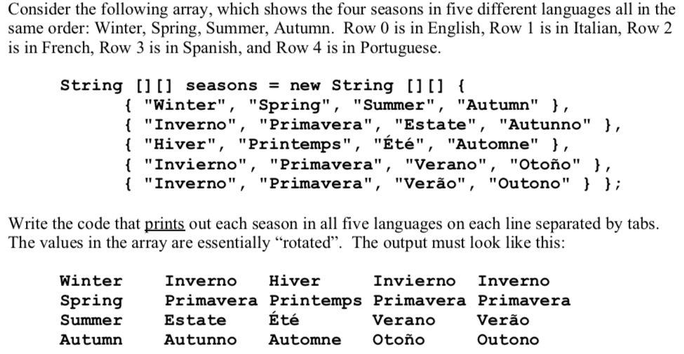 Solved Consider the following array, which shows the four | Chegg.com