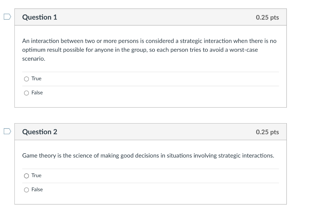 Solved Question 1 0.25 pts An interaction between two or | Chegg.com