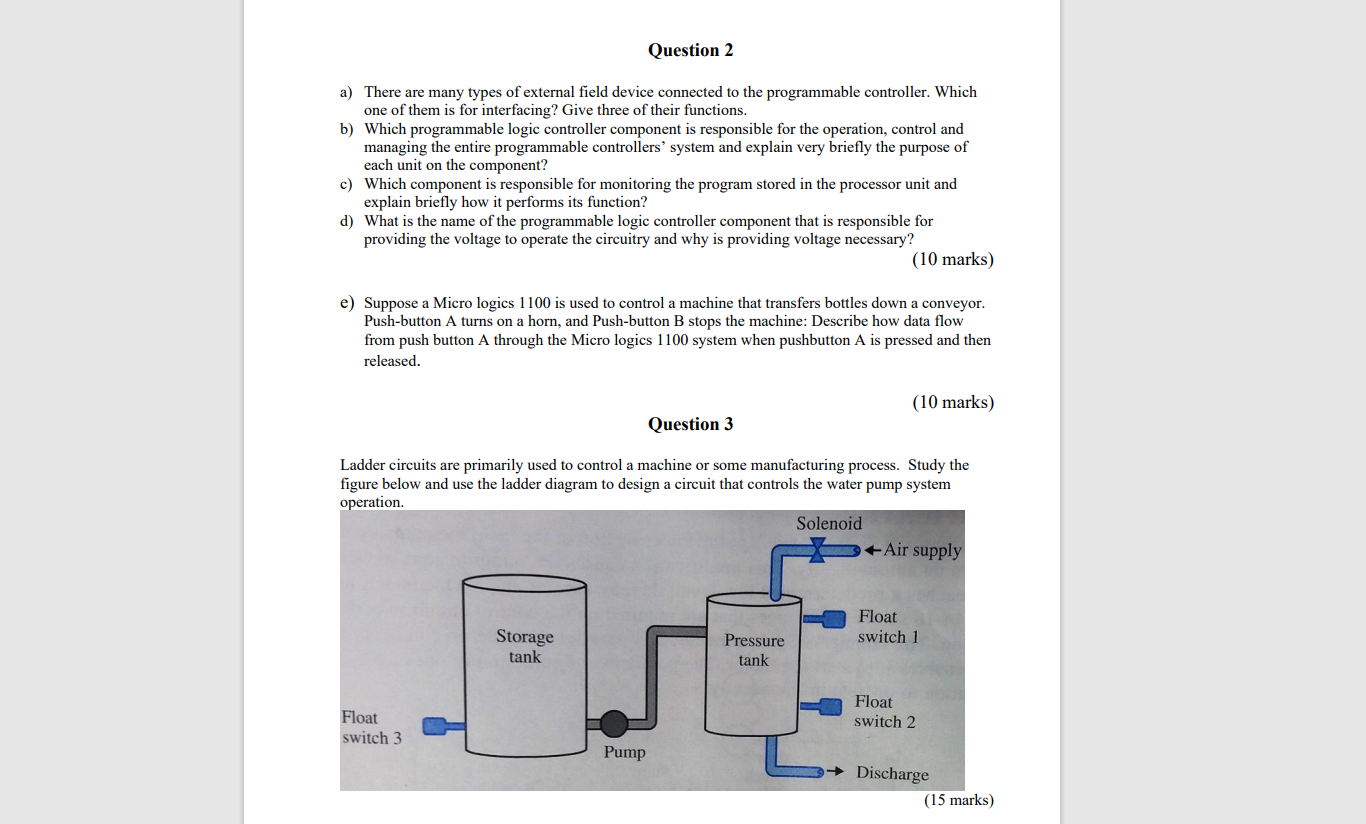 Solved a) There are many types of external field device | Chegg.com